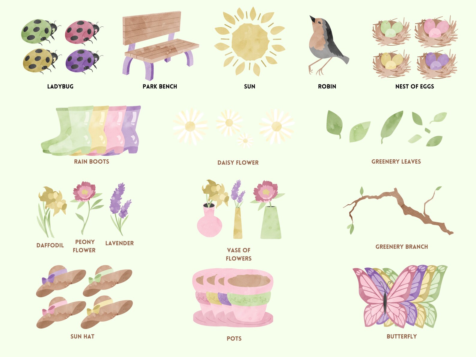 Spring Watercolor Clipart Bundle PNG/SVG Spring Flowers PNG - Etsy