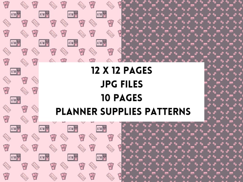 Budgeting Digital Paper Bundle, Planner Scrapbook Paper, Digital ...