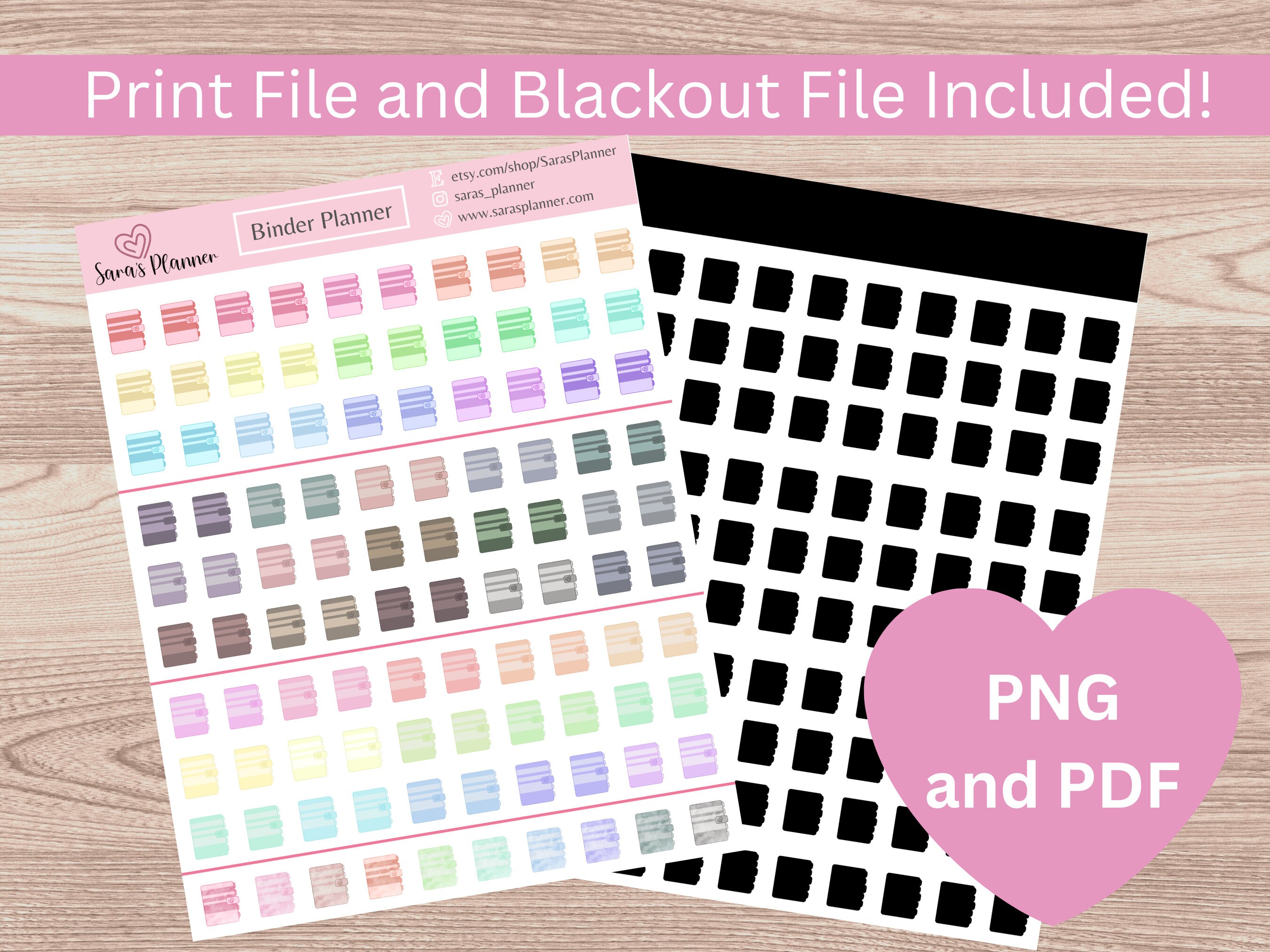 Planner Icon Printable Planner Stickers, Binder Planner Icon Instant ...