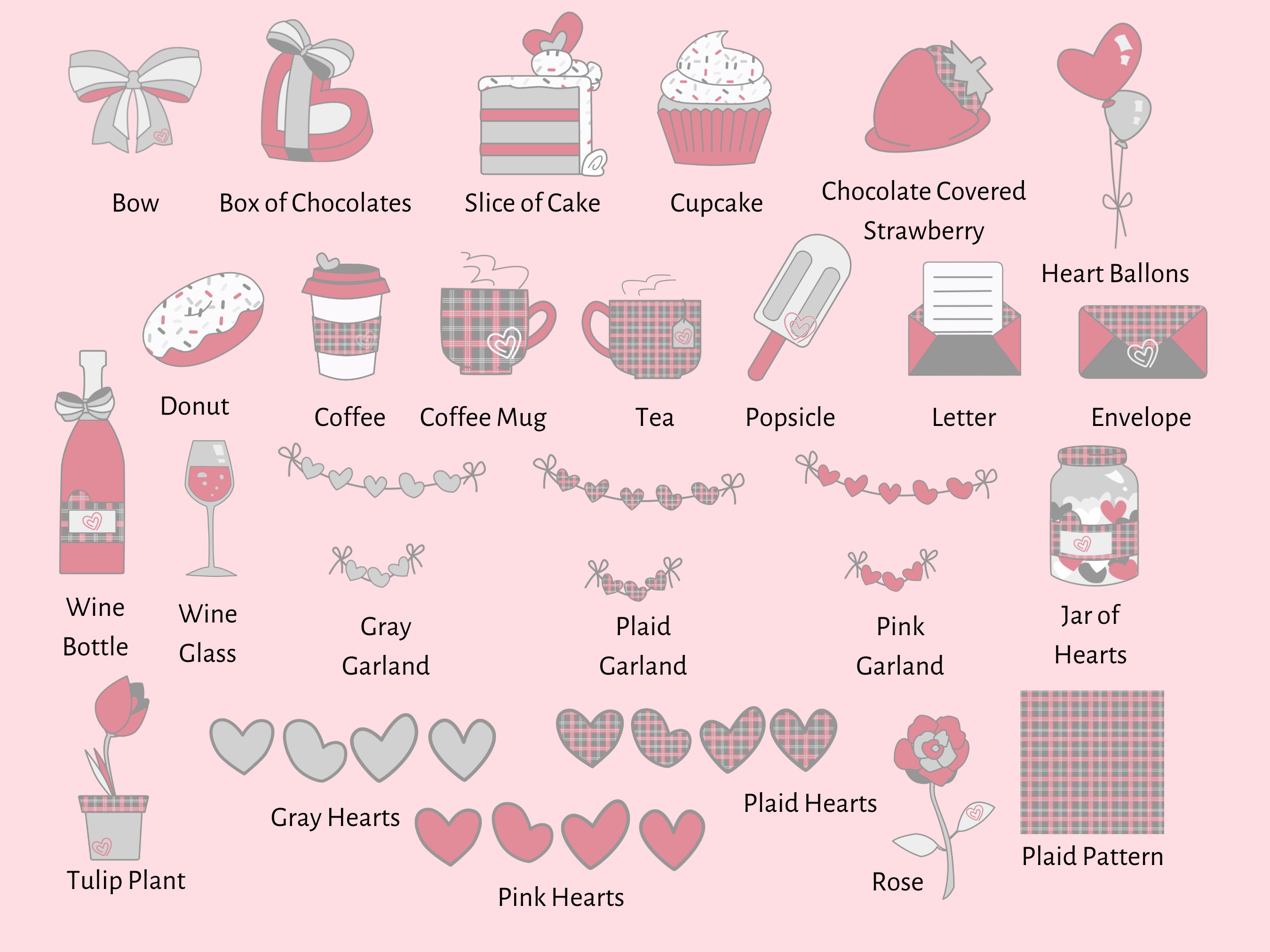 Valentine's Day PNG Clipart Bundle, Valentine's Sweets Clipart, Heart ...