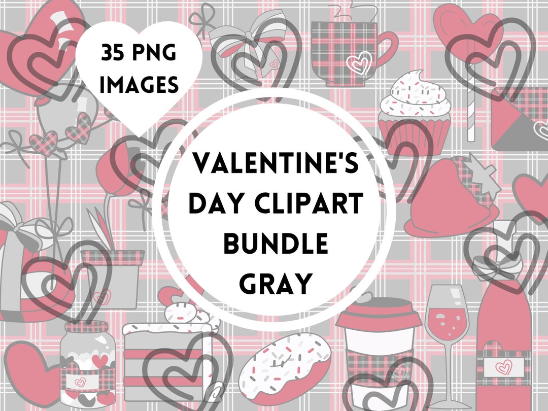 Valentine's Day PNG Clipart Bundle, Valentine's Sweets Clipart, Heart ...