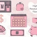 Pink Budget Clipart Bundle, Cute Money PNG, Money Icon SVG, Finance ...