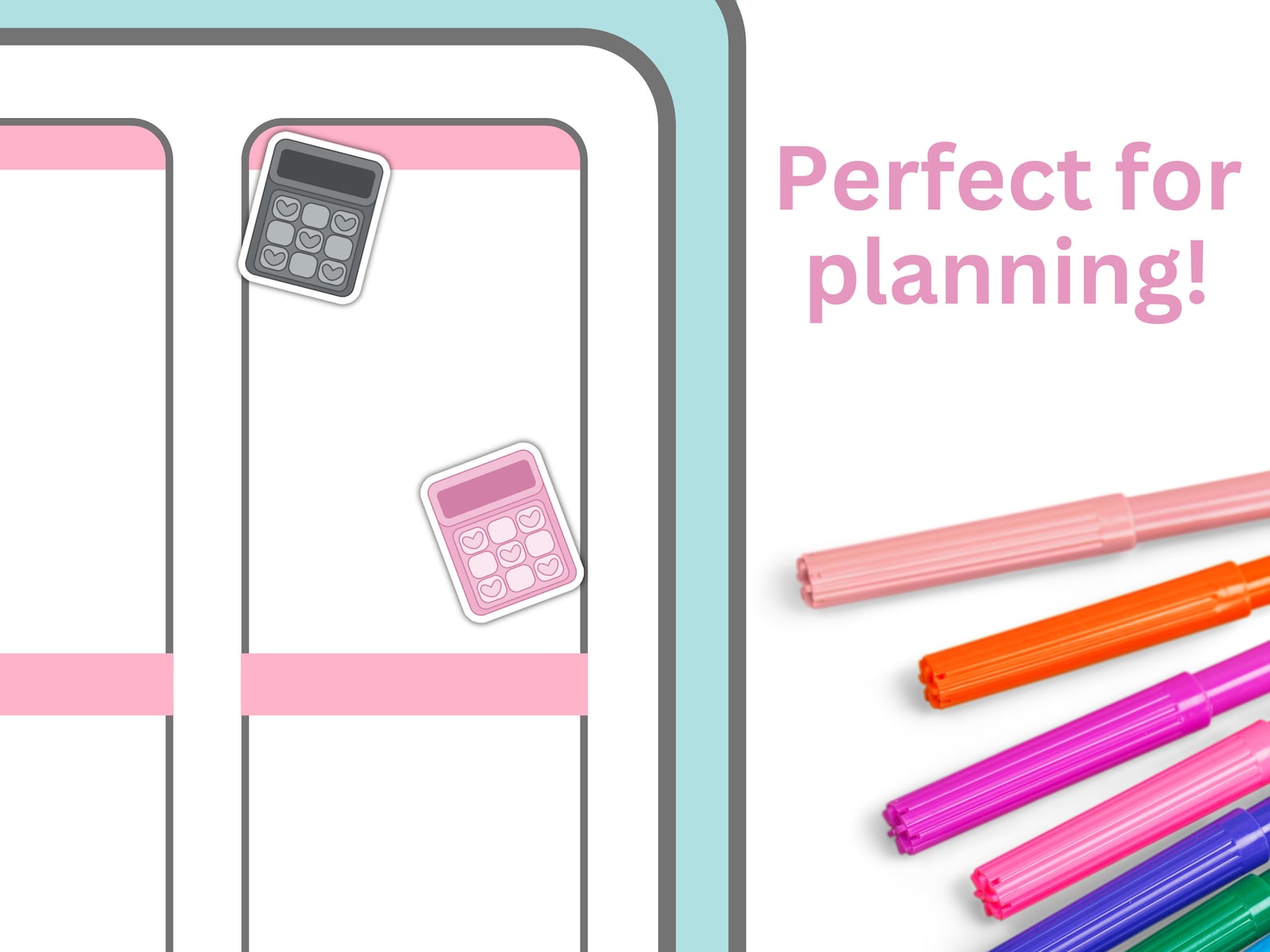 Printable Cute Calculator Planner Stickers, Instant Download Functional ...