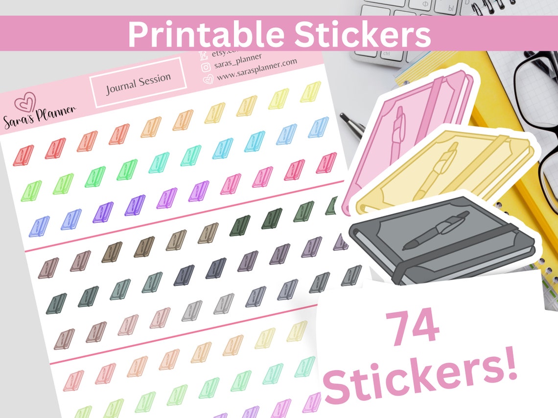 Printable Journal Session Planner Stickers, Instant Download Functional ...