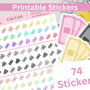 Printable Cute Cash Planner Stickers, Instant Download Functional ...