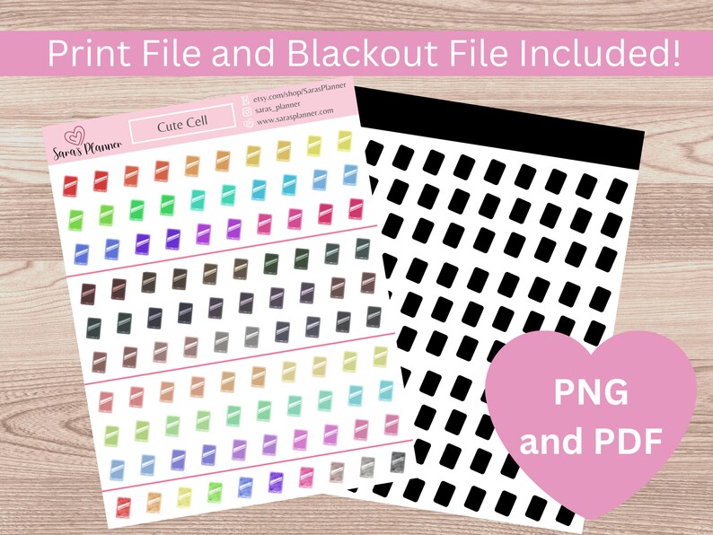 Printable Cute Cell Planner Stickers, Instant Download Functional ...