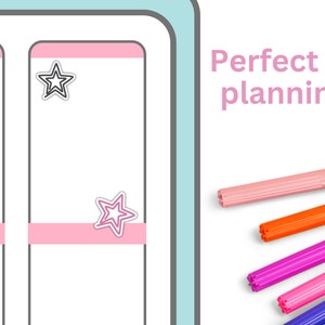 Printable Cute Star Clip Planner Stickers, Instant Download Functional ...