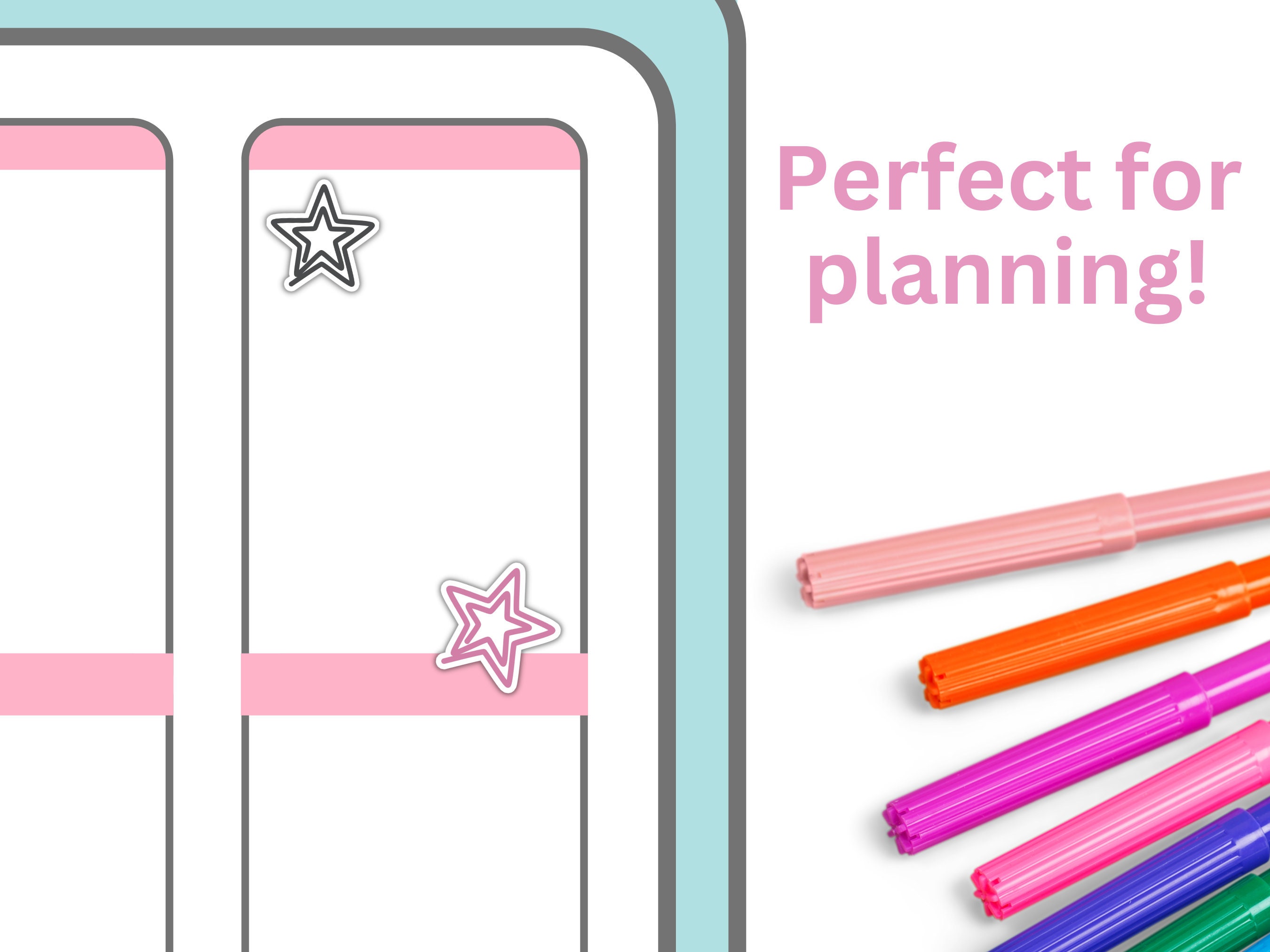 Printable Cute Star Clip Planner Stickers, Instant Download Functional ...