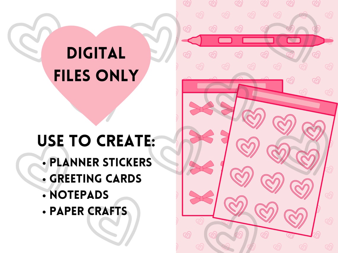 Pink Planner Clipart Bundle, Pink Pen Clipart, Planner PNG Bundle ...