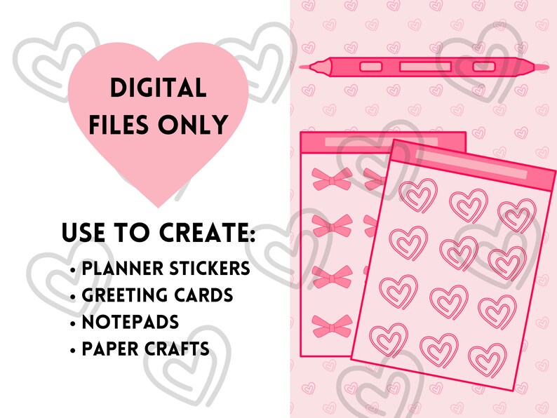 Pink Planner Clipart Bundle, Pink Pen Clipart, Planner PNG Bundle ...