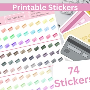 Printable Cute Credit Card Planner Stickers, Instant Download ...
