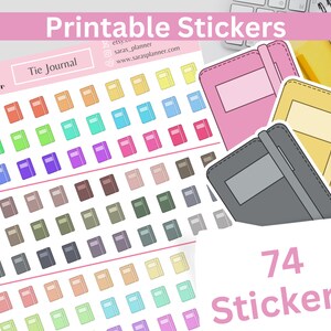 Printable Tie Journal Sticker, Instant Download Functional Planner ...