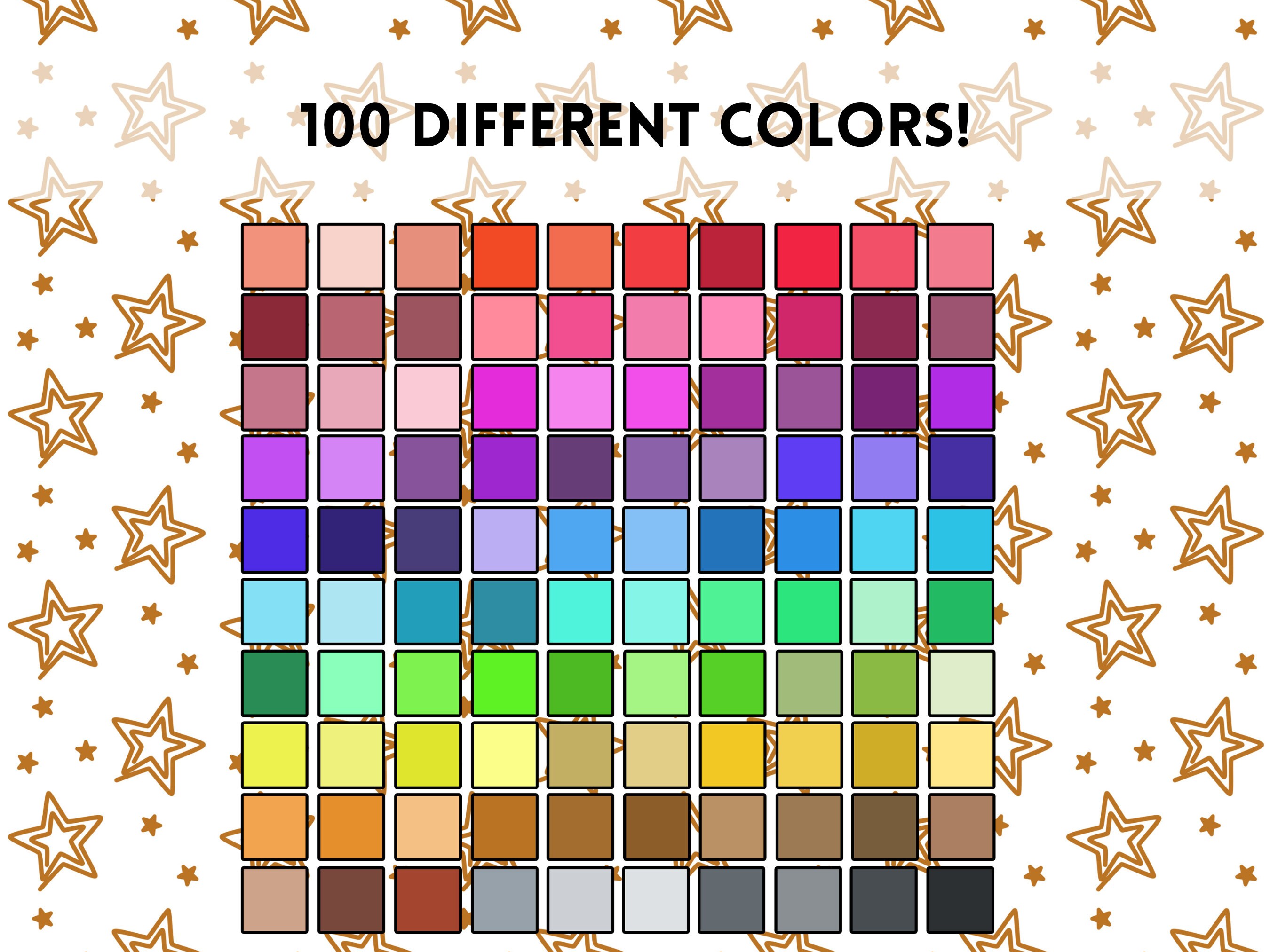 Bright Star Clip Digital Paper Pack, 100 Pieces Pastel Star Clip ...