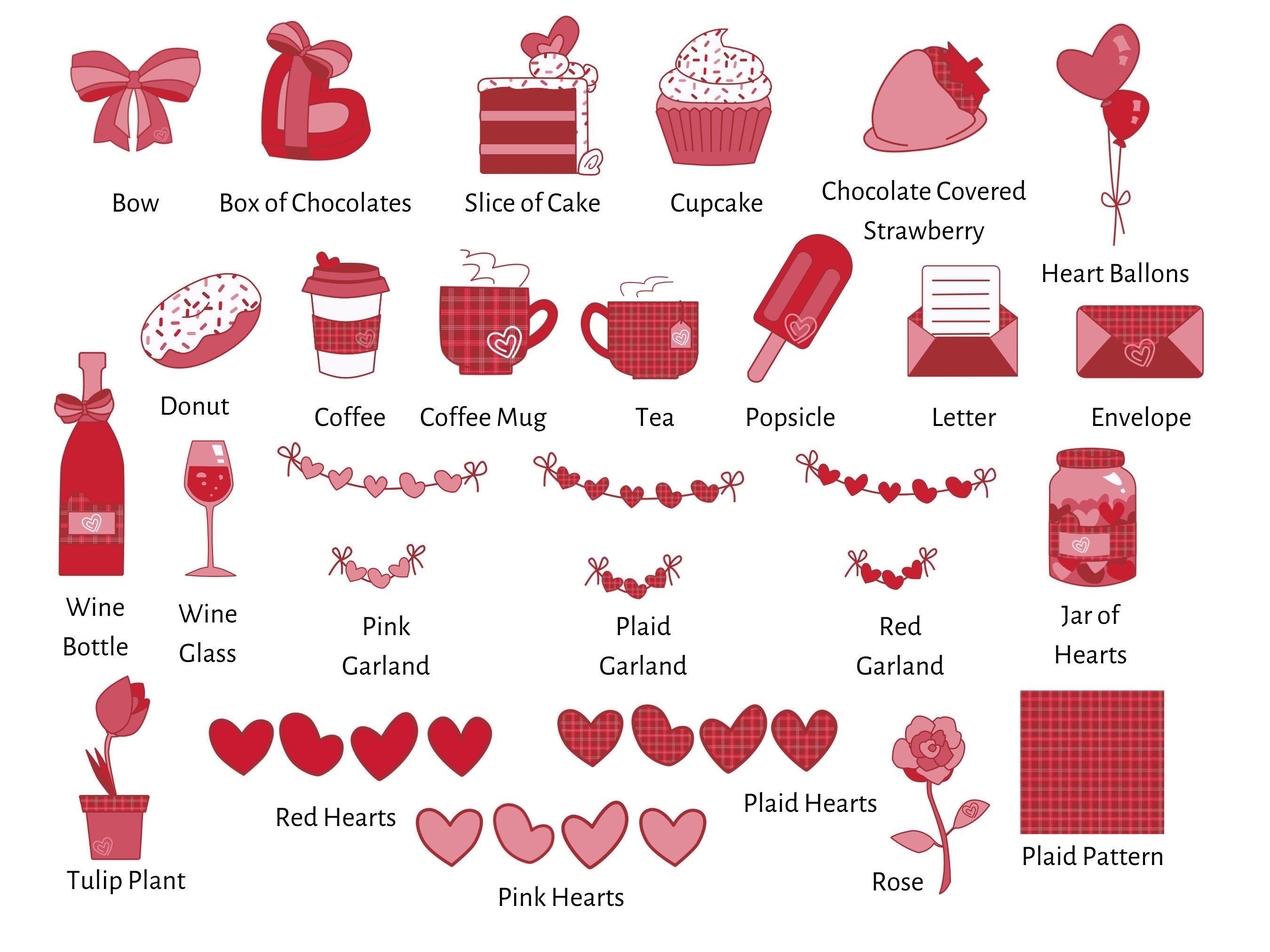 Valentine's Day PNG Clipart Bundle, Valentine's Sweets Clipart, Heart ...