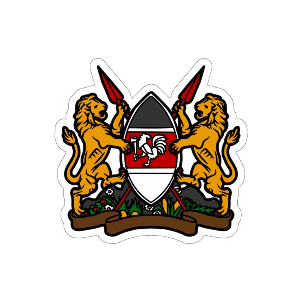 Kenyan Coat of Arms Sticker Kenyan Flag Coat of Arms Kenyan Kiss-cut ...