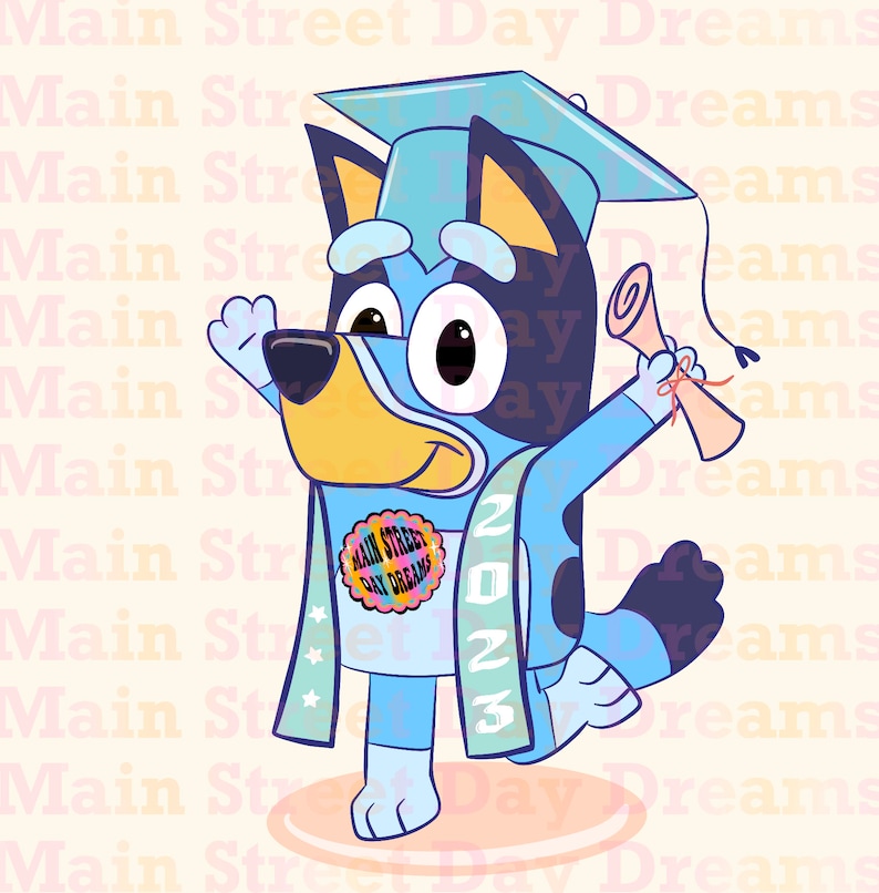 Bluey Graduation PNG Graphic DIGITAL ONLY - Etsy