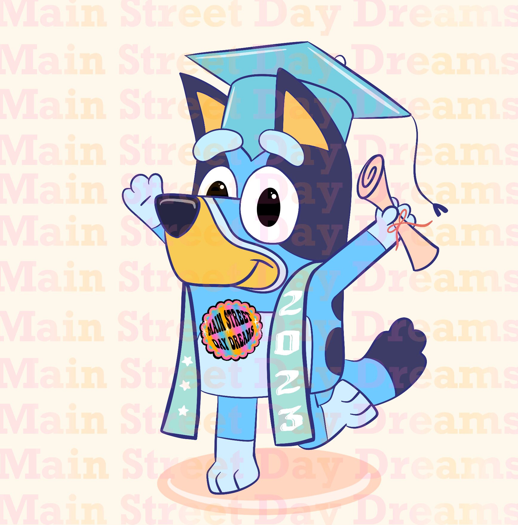 Bluey Graduation Gráfico PNG SÓLO DIGITAL - Etsy México