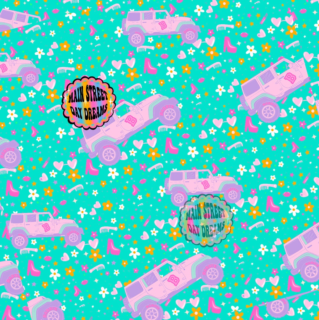 Barbie Jeep Seamless Pattern DIGITAL ONLY - Etsy