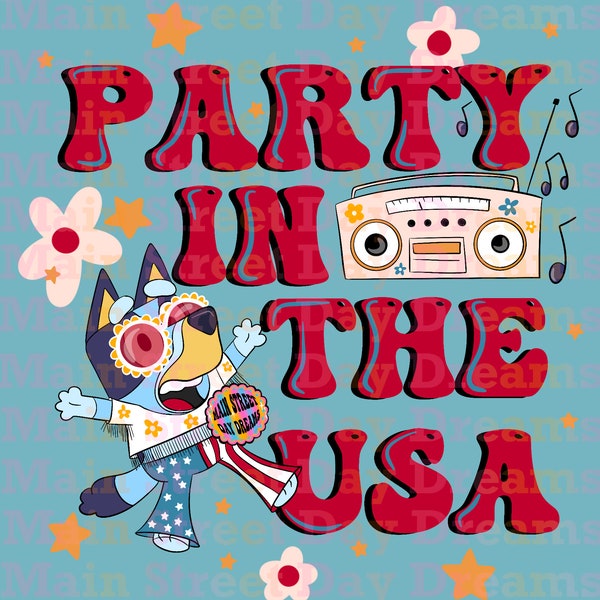 Bluey Usa Flag - Etsy Singapore