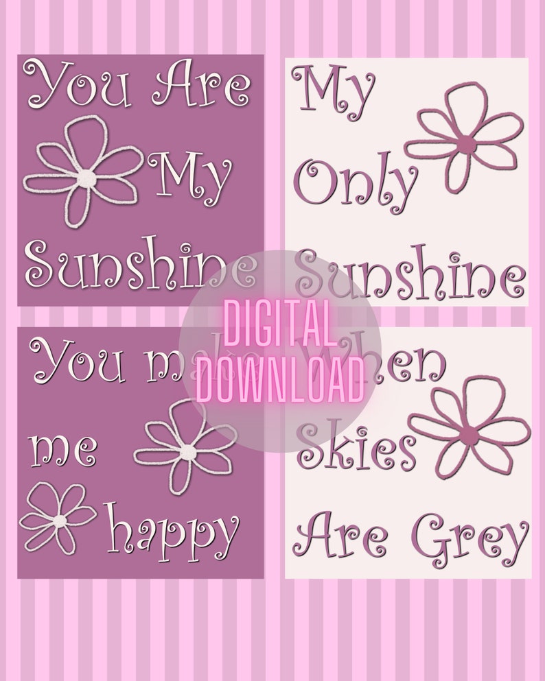 You Are My Sunshine, Wall Art, Printable, Download, Digital, Pink ...
