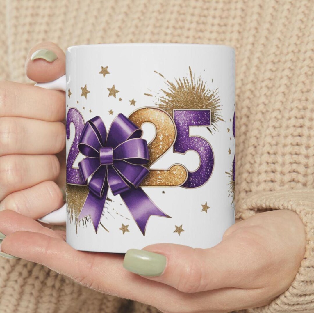 Happy New Year 2025, New Year 2025, Novelty Tea Mug, Gift for Coffee ...