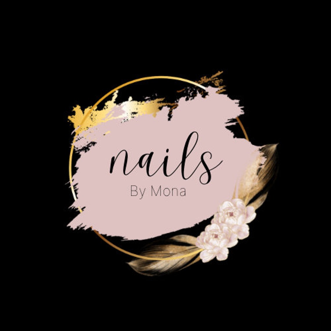 Premade Nails and Beauty Logo, Rose Gold Logo, Nail Polish, Salon Logo ...