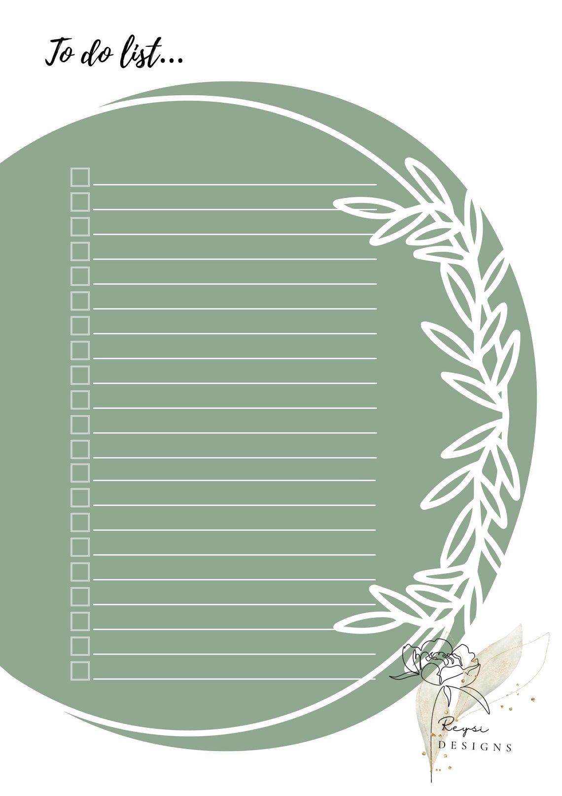 Minimalist to Do List Digital Planner Jade Green Abstract - Etsy