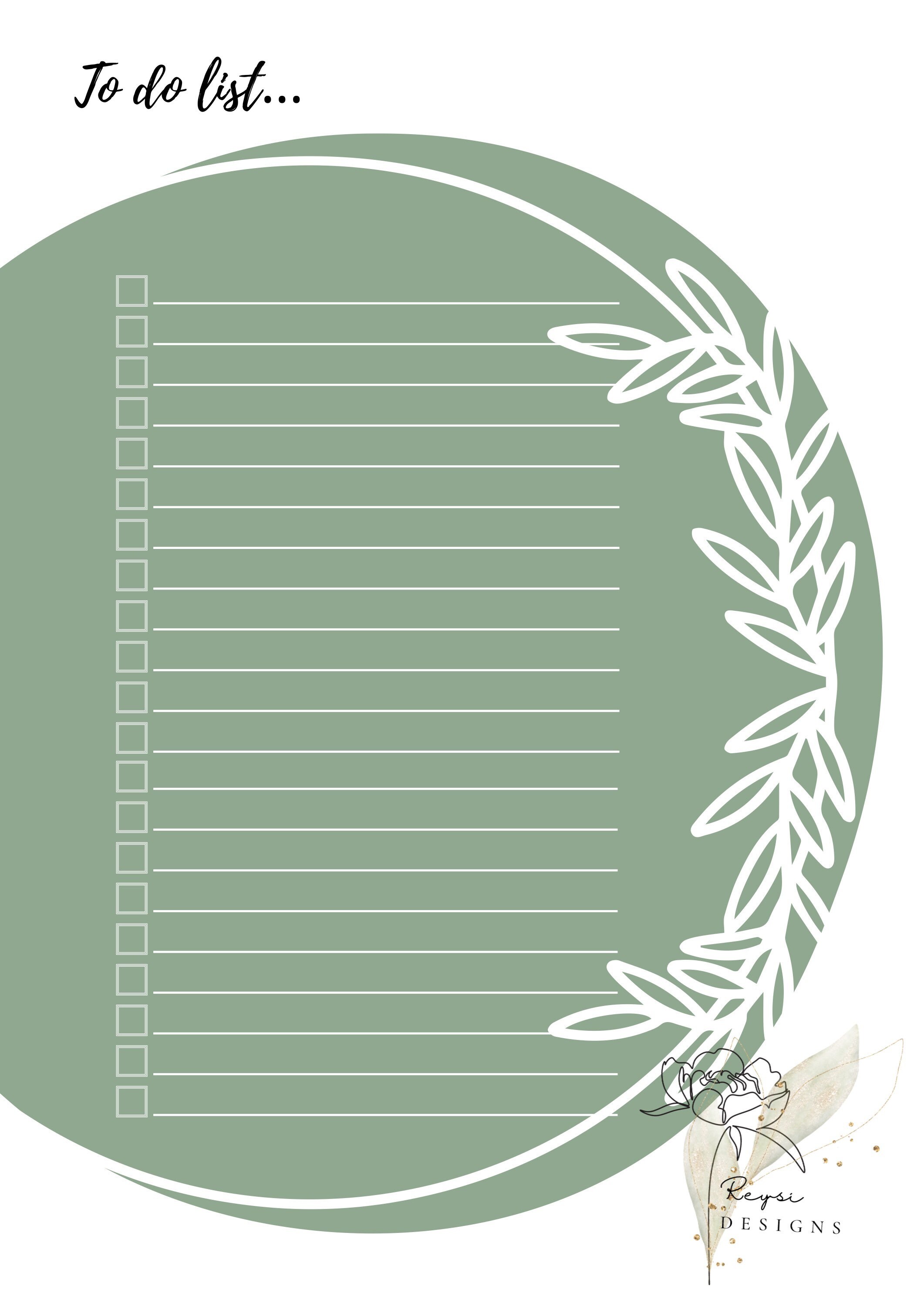 Minimalist to Do List Digital Planner Jade Green Abstract - Etsy