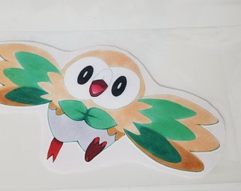 Rowlet Cosplaying as Decidueye Matte Vinyl Sticker - Etsy