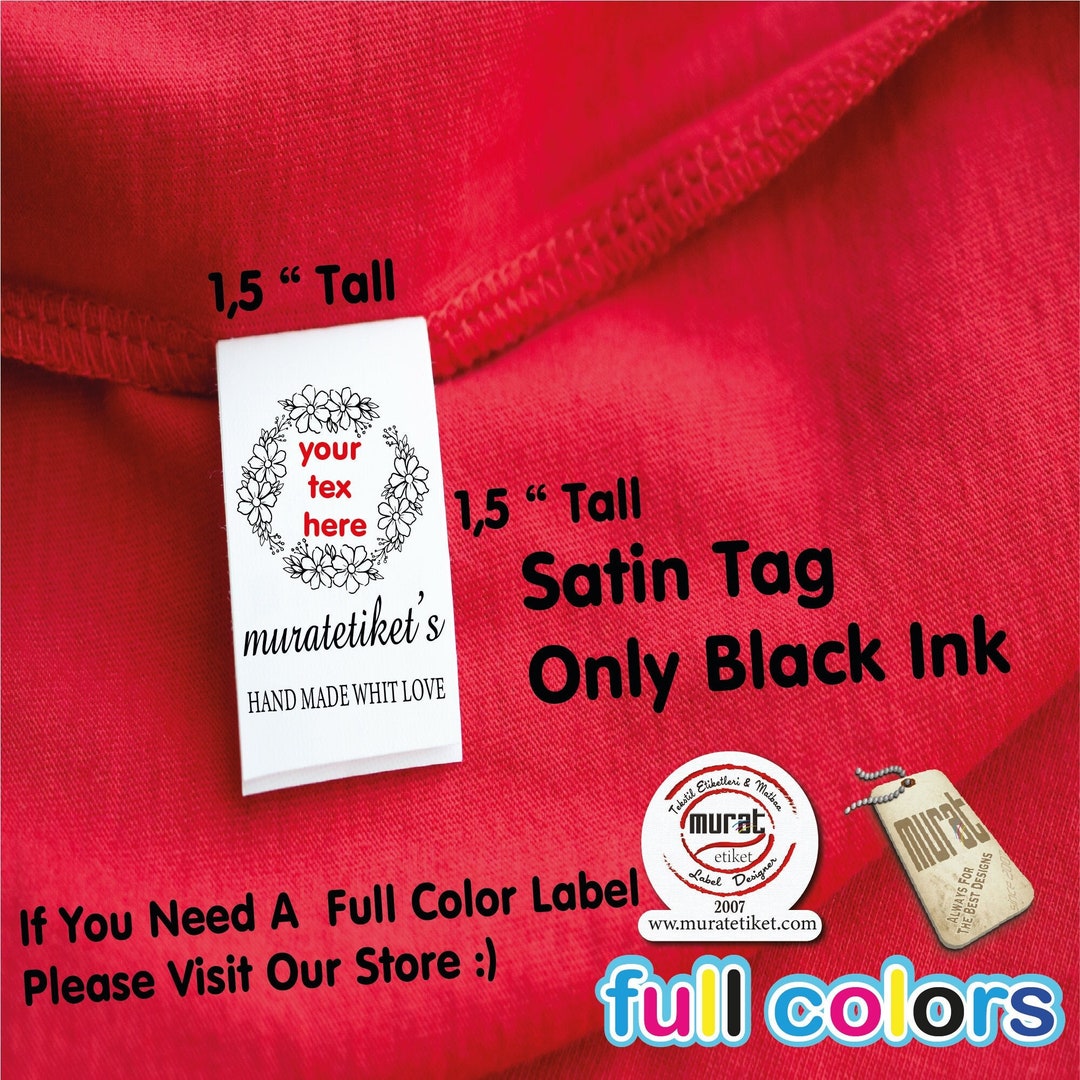 Satin Tag Set Fabric Satin Label Personalized Ribbon Labels - Etsy
