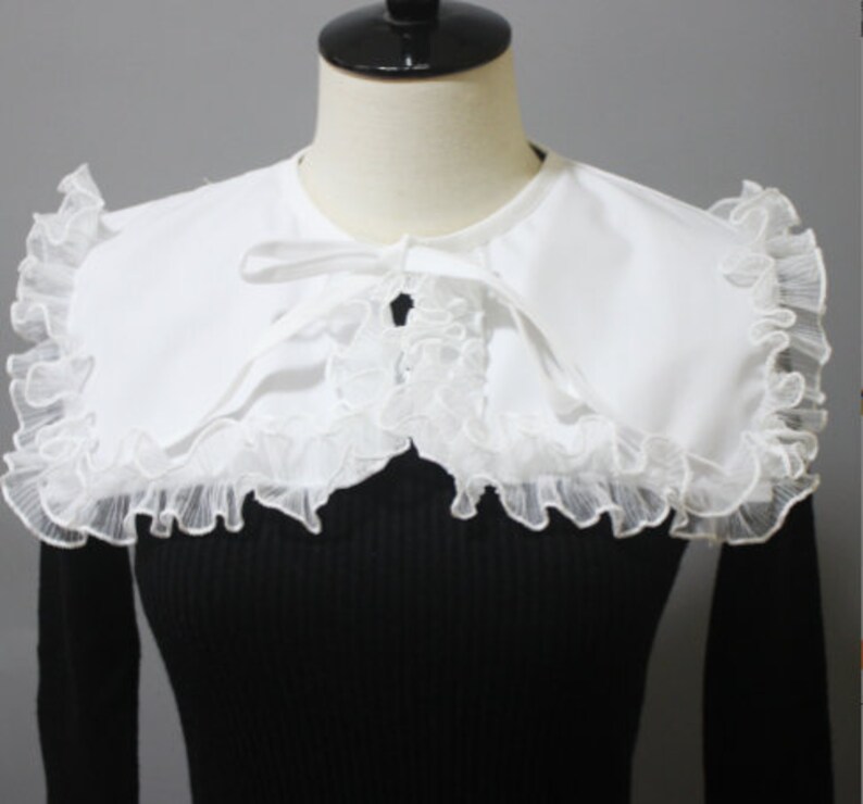 Black White Retro Party Victorian Court Fake Collar, Vintage Style ...