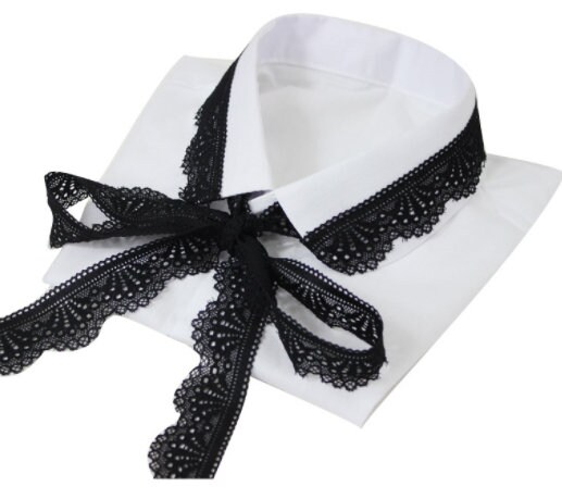 White Retro Party Victorian Court Fake Collar, Vintage Style ...