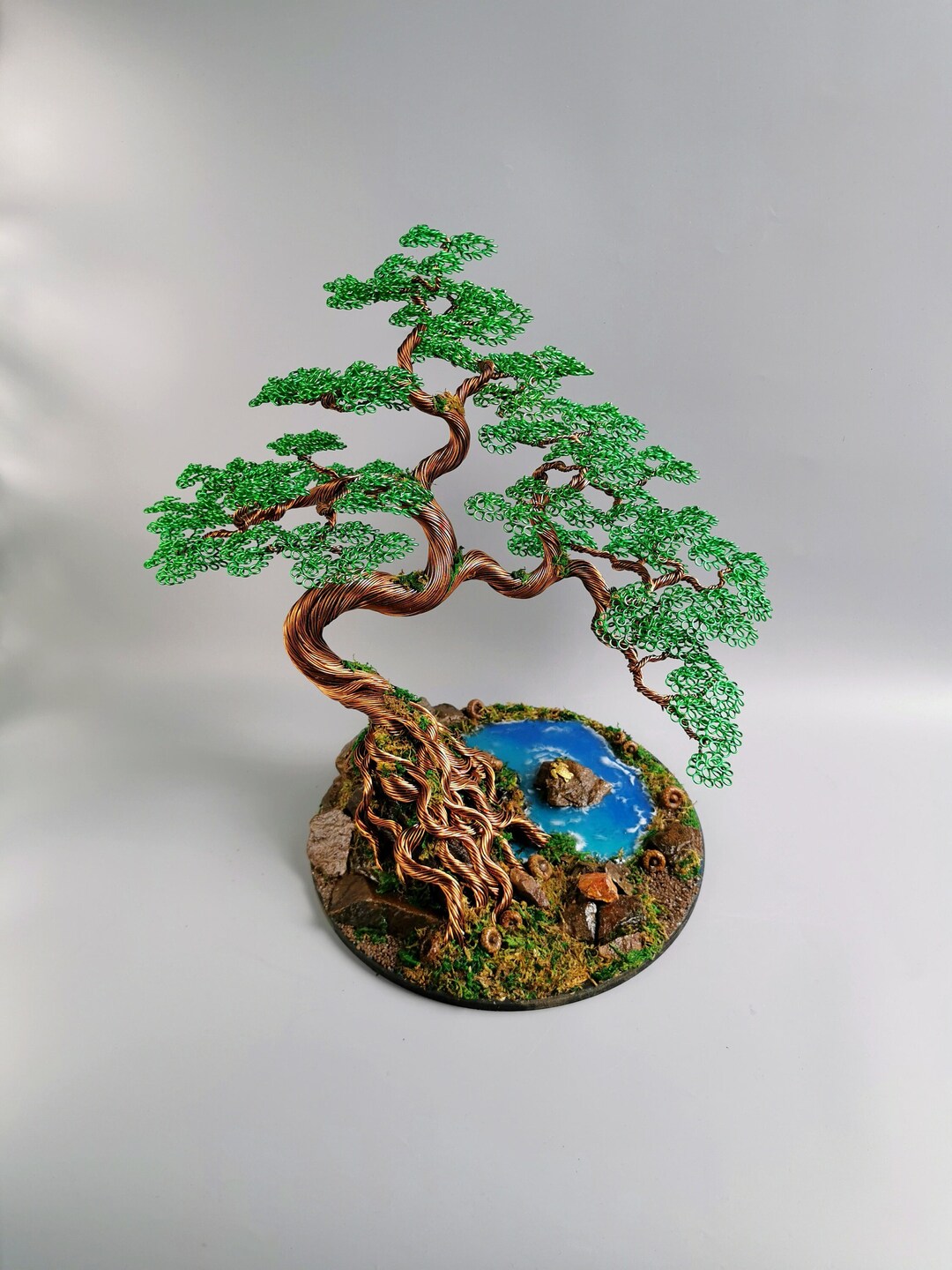 Tree of Life, Epoxy Resin Lake 30cm, Wire Bonsai Feng Shui Decor, Gift ...