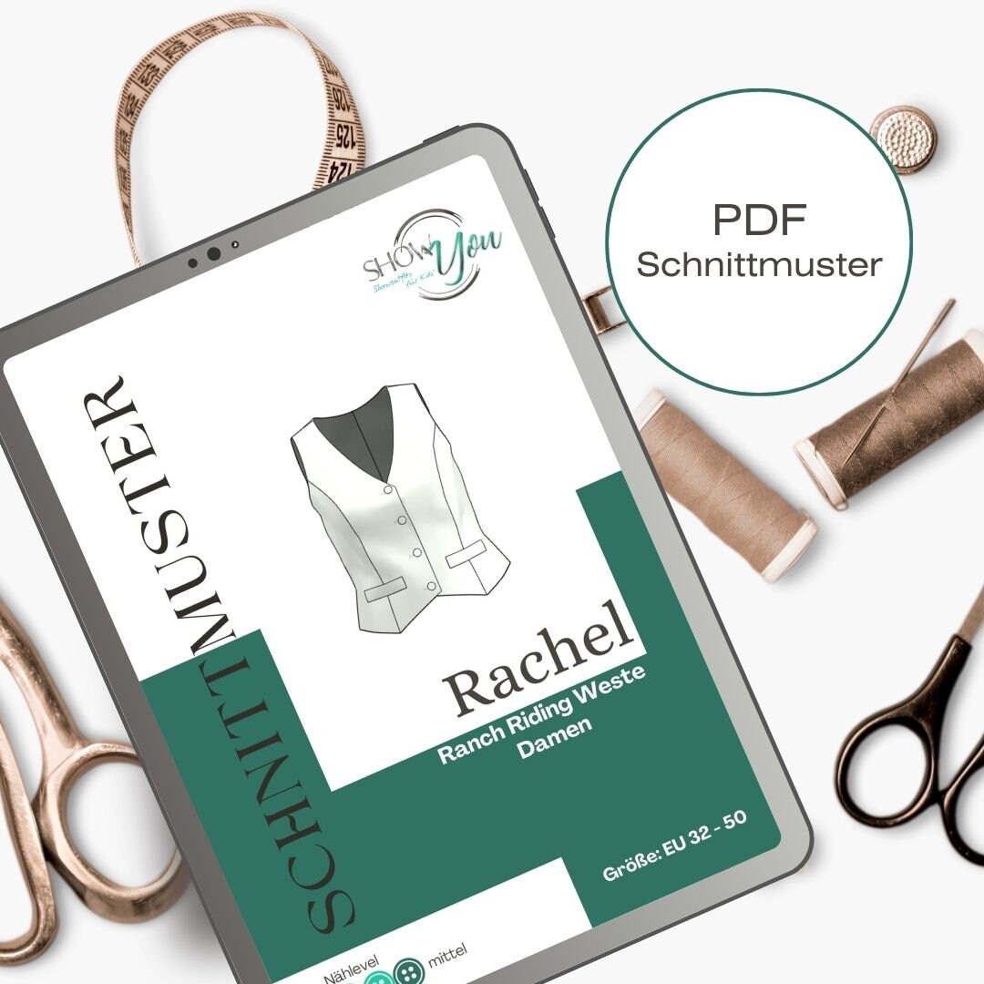 PDF Sewing Pattern Western Ladies Ranch Riding Vest rachel Size. 32-50 ...