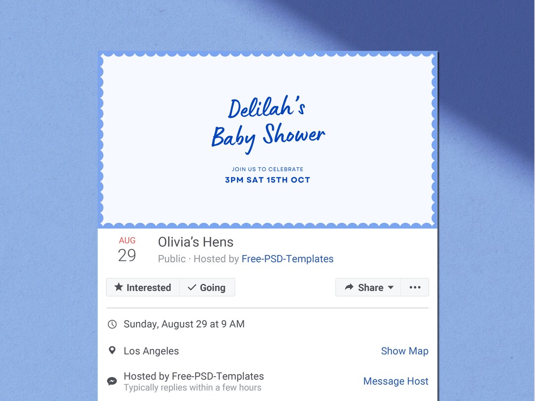 Facebook Banner Baby Shower, Facebook Baby Shower Banner, Editable Baby ...