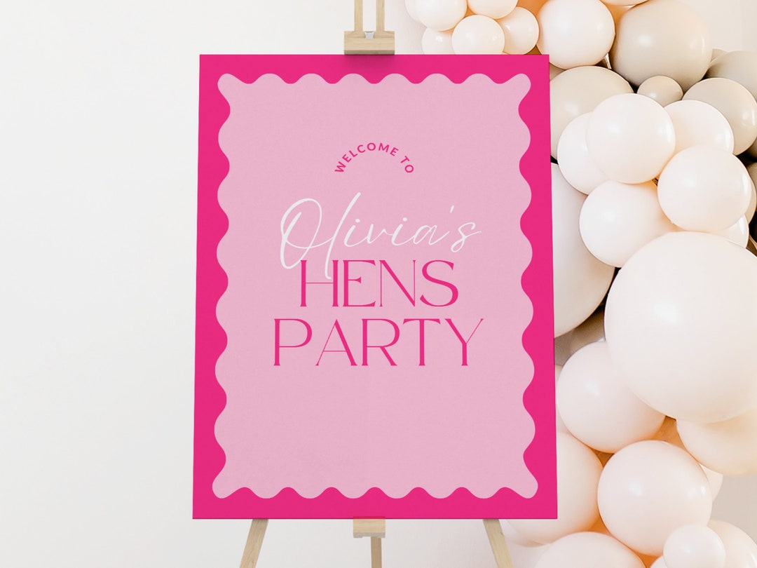 Hens Welcome Sign, Bachelorette Sign, Printable Hens Sign, DIY Hens ...
