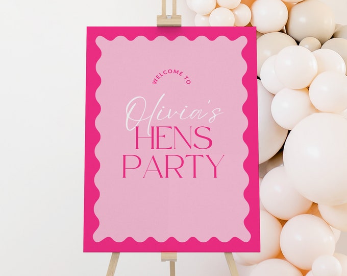 Barbie Themed Hen's Invite & Signage - Etsy