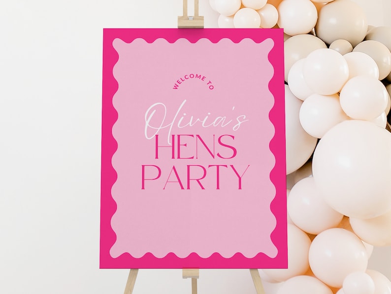 Hens Welcome Sign, Bachelorette Sign, Printable Hens Sign, DIY Hens ...