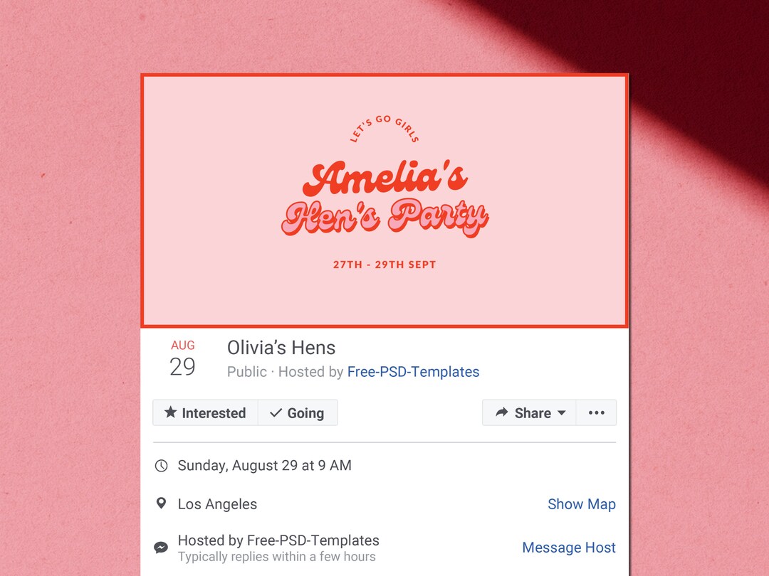 Facebook Banner Hens Party, Facebook Event Banner, Editable Banner ...