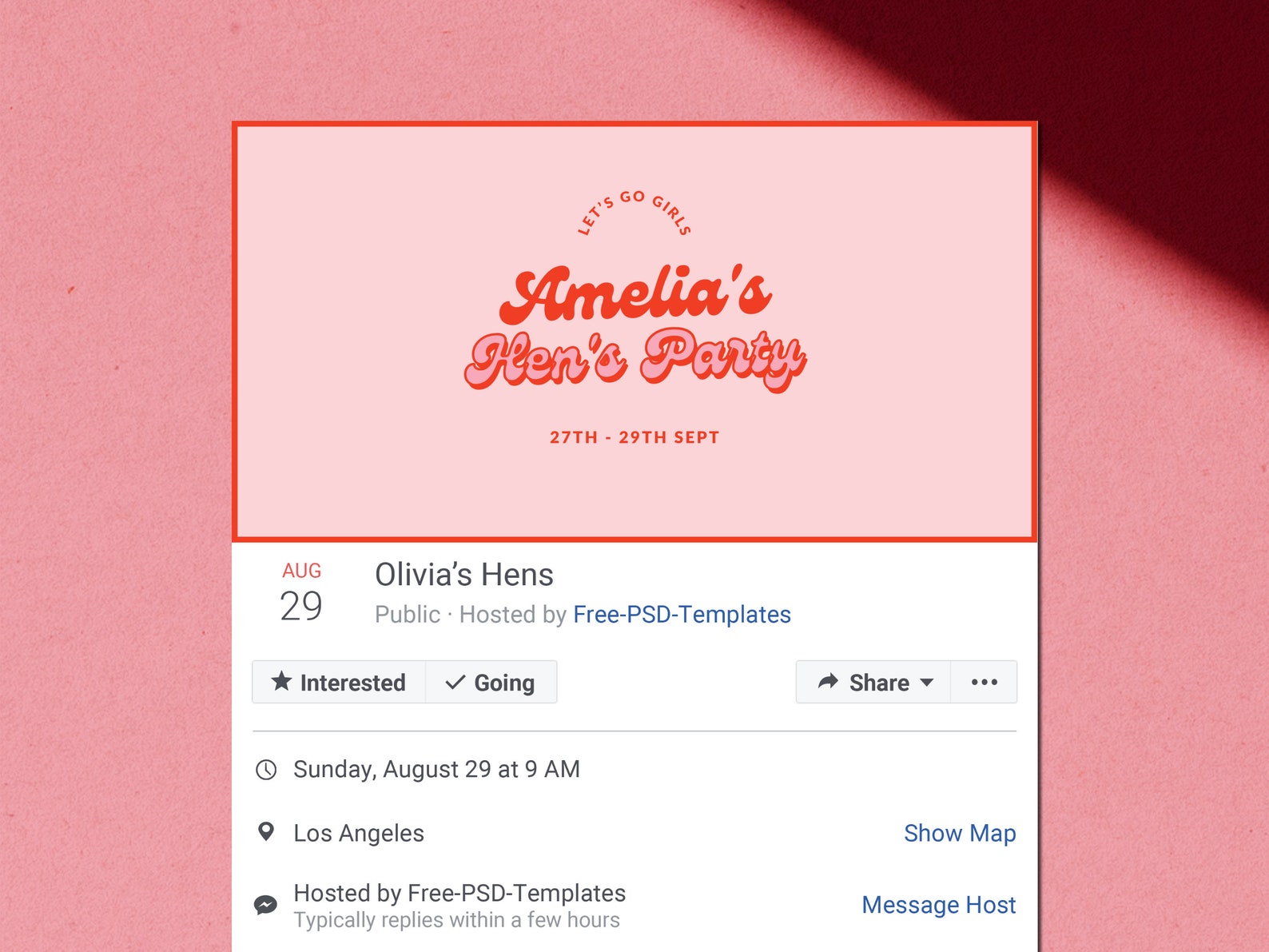 Facebook Banner Hens Party, Facebook Event Banner, Editable Banner ...