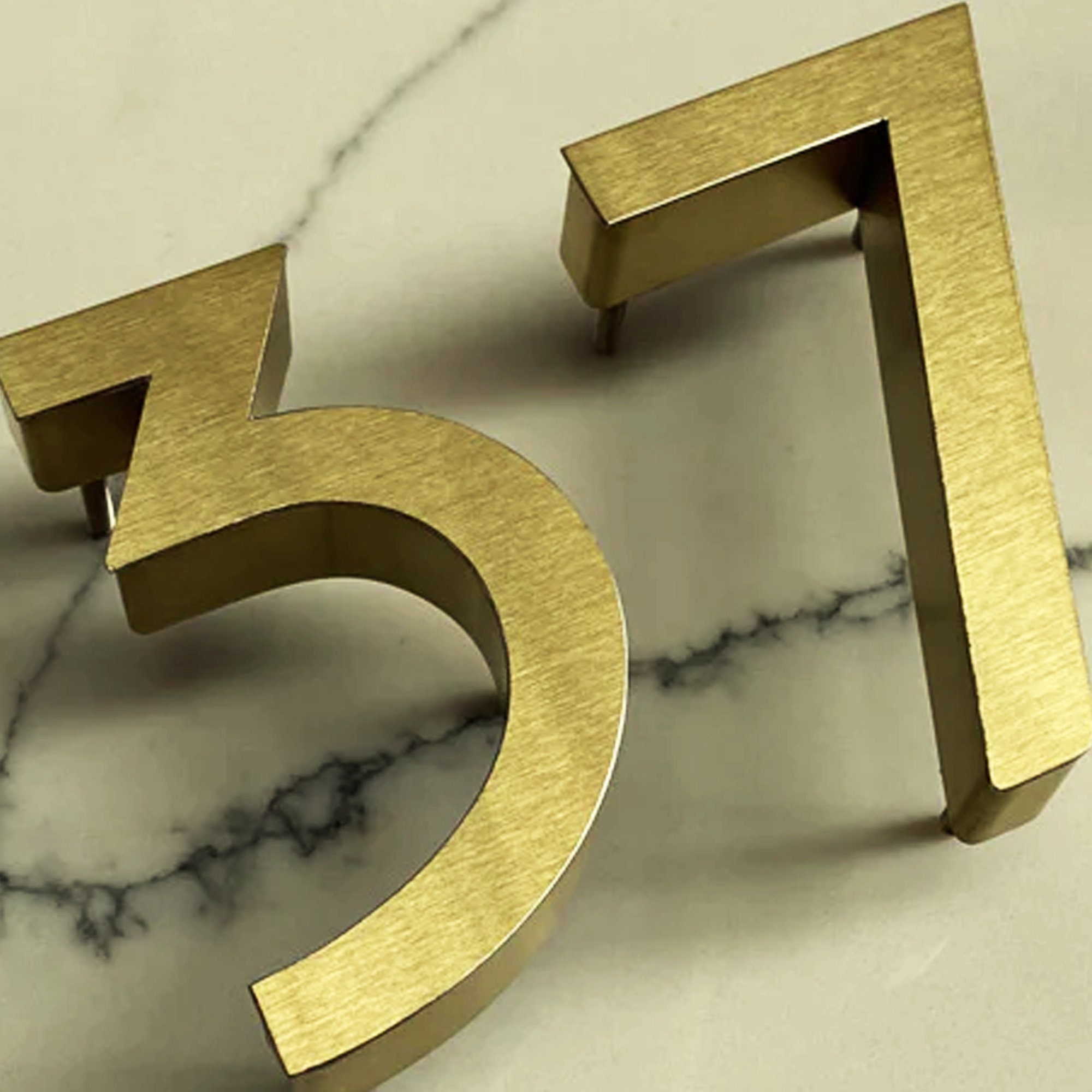 Floating House Numbers Modern Floating Metal House Number Etsy