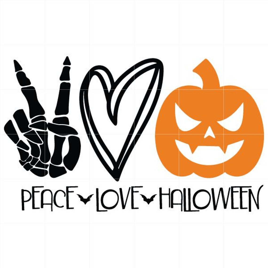 Peace Love Halloween Svg - Etsy