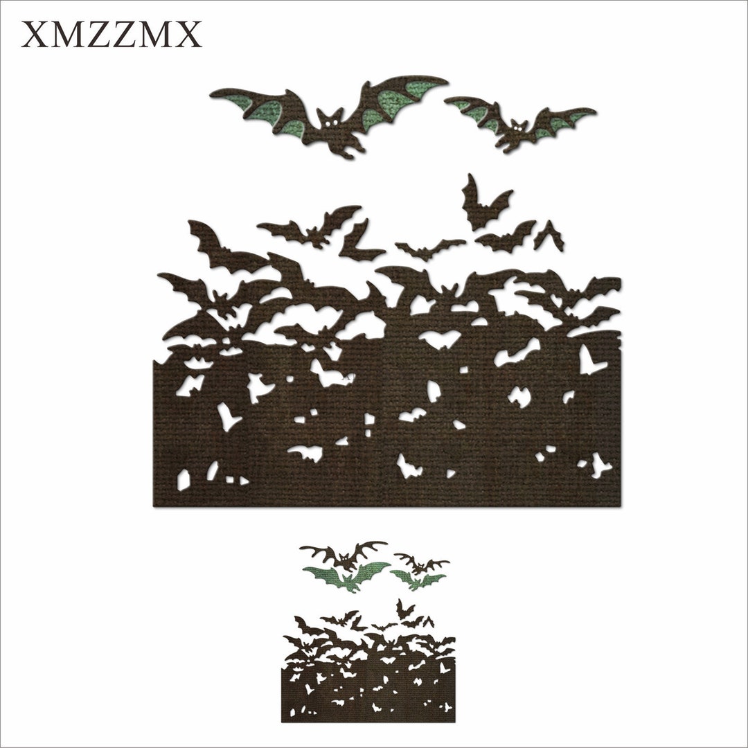 XMZZMX Halloween Bats Lace Metal Cutting Dies for Card Making Embossing ...