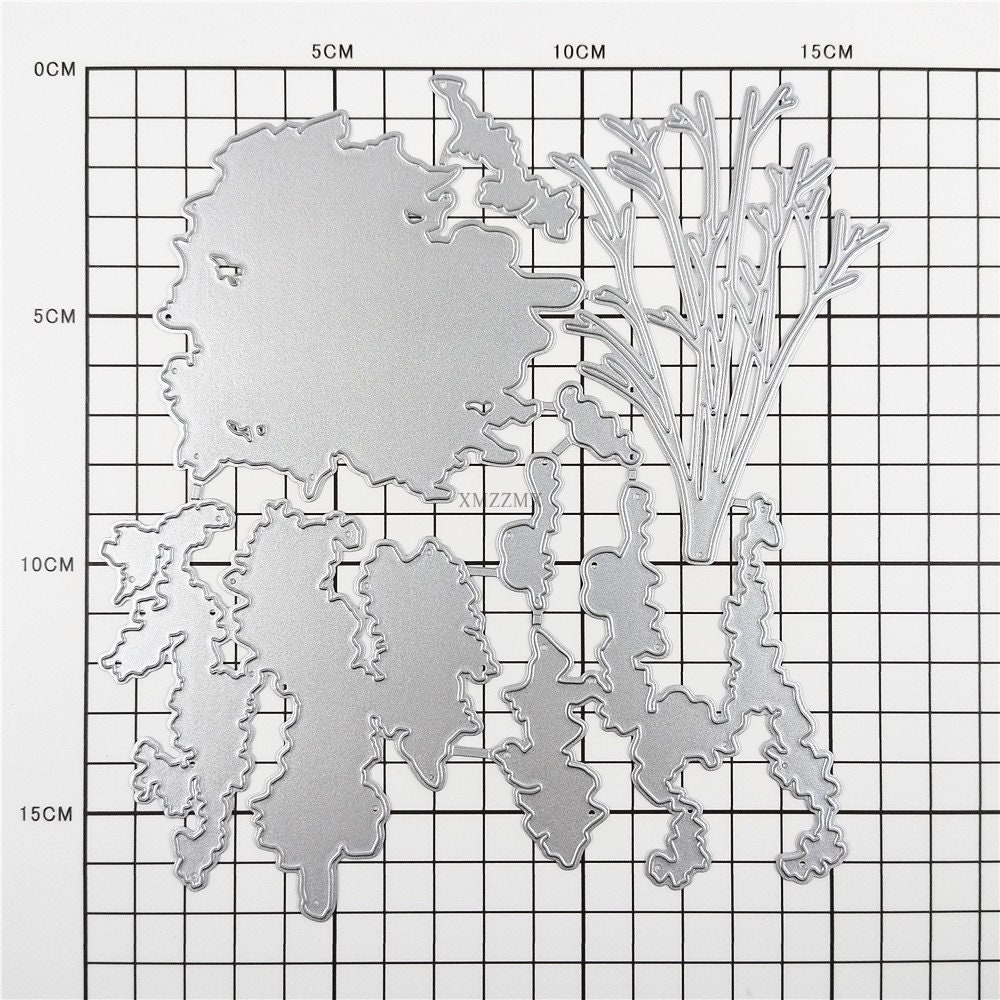 XMZZMX Shadow Big Tree Metal Cutting Dies for Card Making Embossing ...