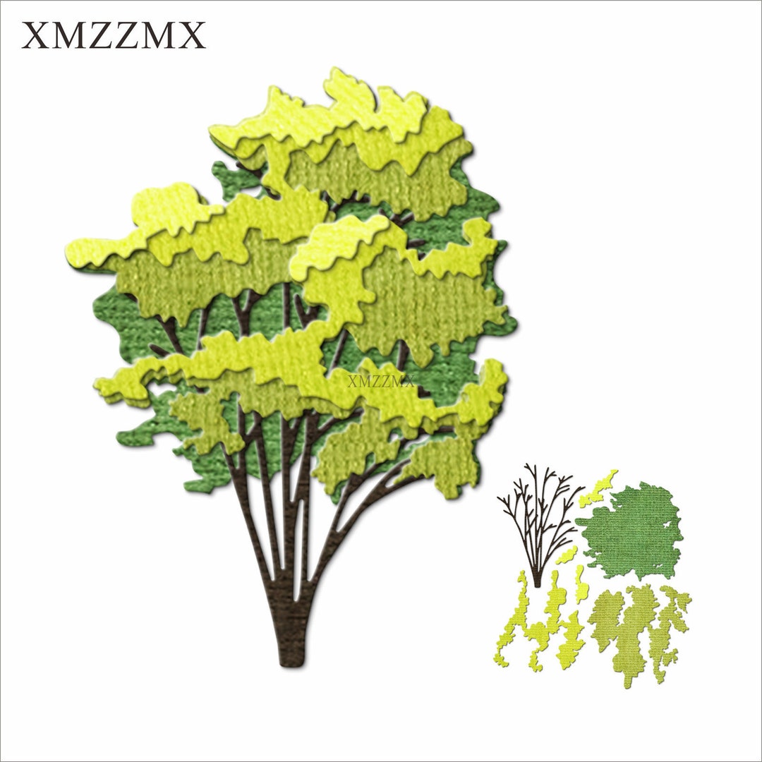 XMZZMX Shadow Big Tree Metal Cutting Dies for Card Making Embossing ...