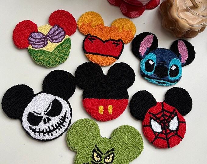 Winnie the Pooh Punch Needle Coasters, Handcrafted Disney Drink Mats ...