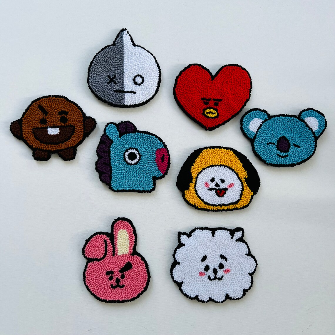 BT21 Coaster,punch Needle Mug Rug,tata,chımmy,koya Drink Mat,new Home ...