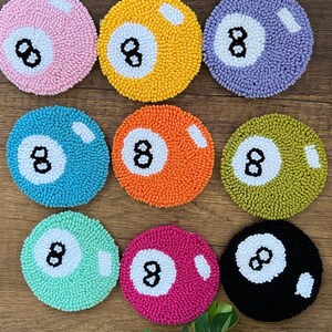 Punch Needle Magic 8 Ball Car Coaster,personalized Drink Mat,funny Car ...