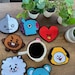 BT21 Coaster,punch Needle Mug Rug,tata,chımmy,koya Drink Mat,new Home ...