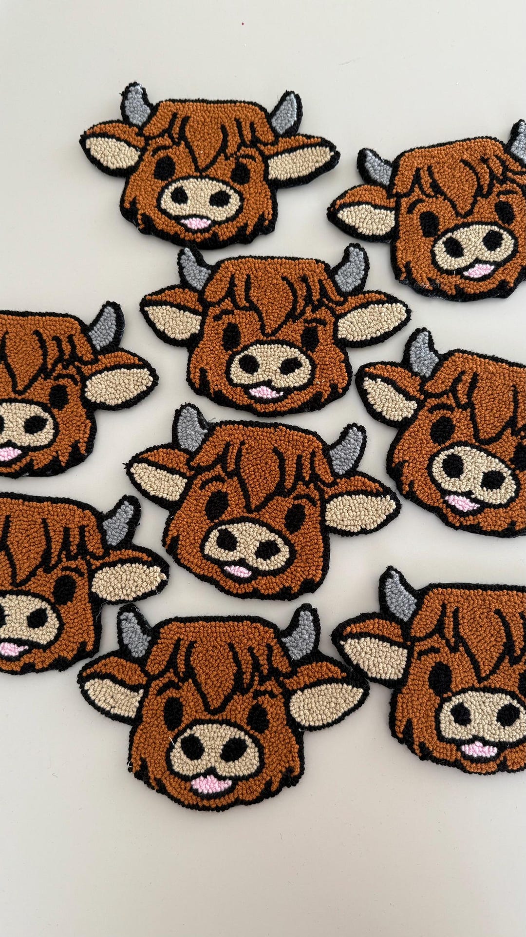 Highland Cow Punch Needle Mug Rug, Country Style Gift Idea, Cozy Home ...